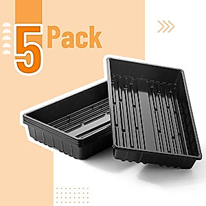 Mr. Pen- Plastic Growing Trays, 5 Pack, Black, Plant Tray, Seed Tray, Seedling Tray, Propagation Tray, Plant Trays for Seedlings, Planting Trays, Microgreens Growing Trays, Seedling Starter Trays