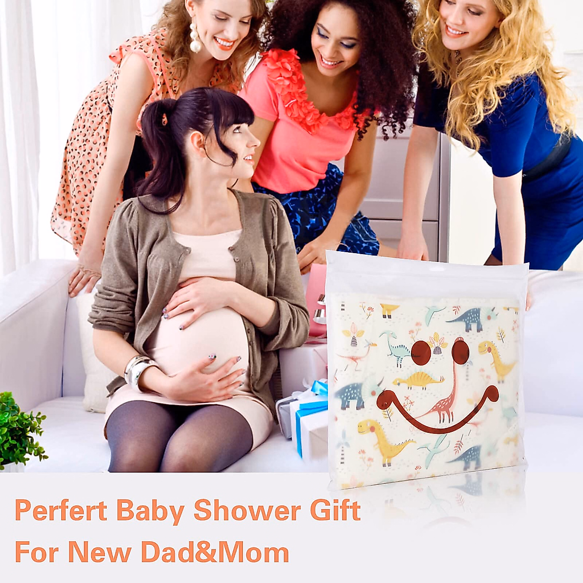 Baby Diaper Changing Pad, 21 5/8" x 31.5" Waterproof Changing Pad Liners 2Pack - Reusable Soft and Absorbent Portable Changing Mat(Dinosaur2PCS)