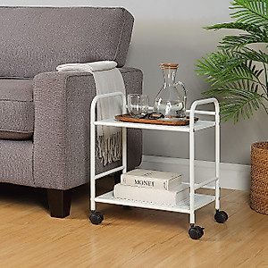 SunnyPoint Minimalist Style Utility Rolling Shelf Cart (WHT)