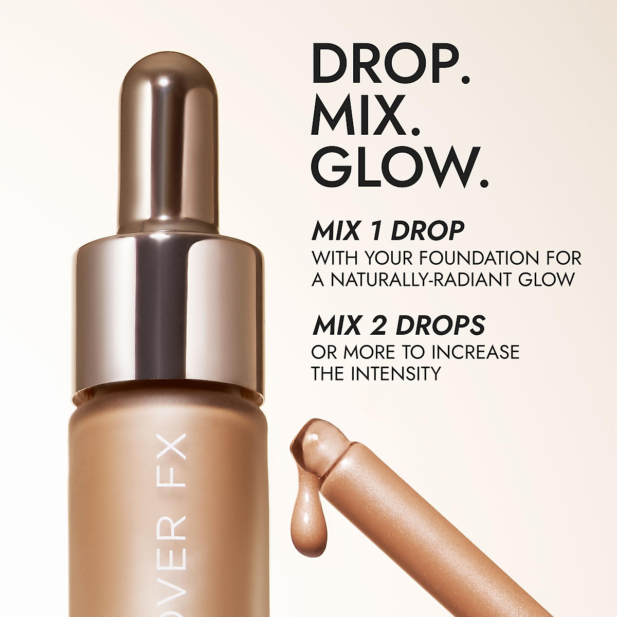 COVER FX Custom Bronzer Drops - Gilded Glow: Rich Bronze - 1 Fl Oz - Radiant Glow Liquid Bronzer - Customizable Color