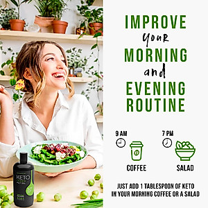 100% Organic MCT Oil for Vegan - Derived only from Non-GMO Hawaiian Coconuts - Includes Omega 3,6,9 and Vitamic C, E (3-in-1) - US Made - Great in Keto Salad Dressings