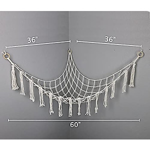 Lovely Baby Genius Stuffed Animal Net, Toy Hammock with 3 Strong Metal Hook - Macrame Stuffed Animal Hammock for Kids Room, Squishmallow Net