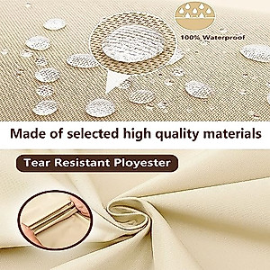 YANGSHILEI Outdoor Daybed Cover, 75 inch Patio Daybed Covers Waterproof,Round Daybed Covers,Patio Furniture Covers for Round Daybed Sofa, khaki