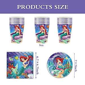 Mermaid Party Supplies Mermaid Birthday Party Favors Includes Cups Plates Napkins for Mermaid Birthday Baby Shower Decor