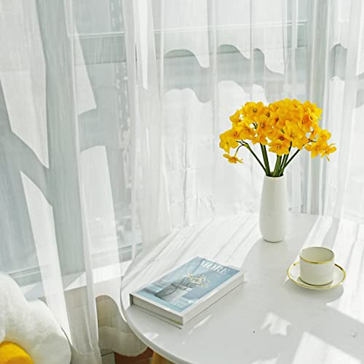 Mandy's 12pcs Yellow Flowers Artificial Daffodils Flowers 16" for Party Home Decoration