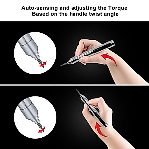 SEQURE ES126 Electric Screwdriver Portable Cordless Screwdriver Set with 25 Magnetic Bits, OLED & LED, Motion Control, 4 Gears Torque Rechargeable Electronic Repair Tool Set for PC Watch Camera
