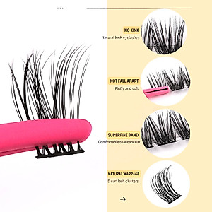 Lash Clusters D Curl 72 Pcs Cluster Lashes Natural Look Lash Extension Clusters Individual Lashes, Eyelash Extension Clusters DIY Lash Extensions at Home Lashes (D Mix 10-16mm, A02)