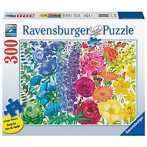 Ravensburger Floral Rainbow Puzzle - 300 Large Format Pieces | Unique Softclick Technology | Vibrant, Glare-Free Design | FSC-Certified Material