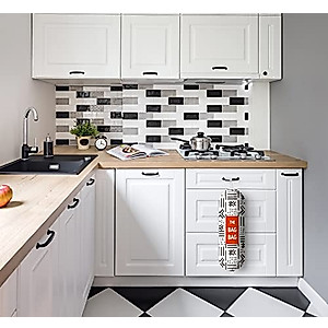 XIKAINUO Funny Geometric Pattern Kitchen Grocery Bag Storage Holder, Washable Canvas Grocery Shopping Bags, Hanging Trash Bag Dispensers, Home Kitchen Bathroom Decor for Women Mom Grandma Gift