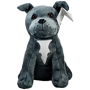 Shelter Pets 10" Grey Pitbull Plush Toy: Magnum - Real-Life Adopted American Staffordshire Terrier - Supports Animal Shelters