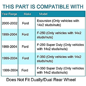 IRONTEK 8x170mm Wheel Spacers [2in M14x2 Studs, 125mm Hub Bore] 8x6.63in Wheel Spacers Adapters 50mm Wheel Extenders for Ford 99-16 F-250 Super Duty/F-250 Super Duty, 00-02 Excursion
