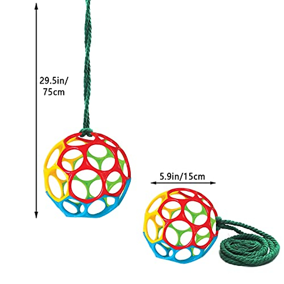 Besimple 2 Pack Horse Treat Ball Hay Feeder Toy, Goat Feeder Ball Hanging Feeding Toy for Horse Goat Sheep Relieve Stress (Colorful)