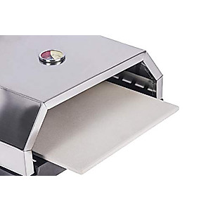 Open Faced Grill Pizza Oven for Gas or Charcoal Grill, includes ceramic stone and thermometer