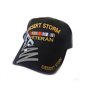 Desert Storm Veteran Baseball Cap Black Military Hat Army Air Force Marine for Vet Men Women