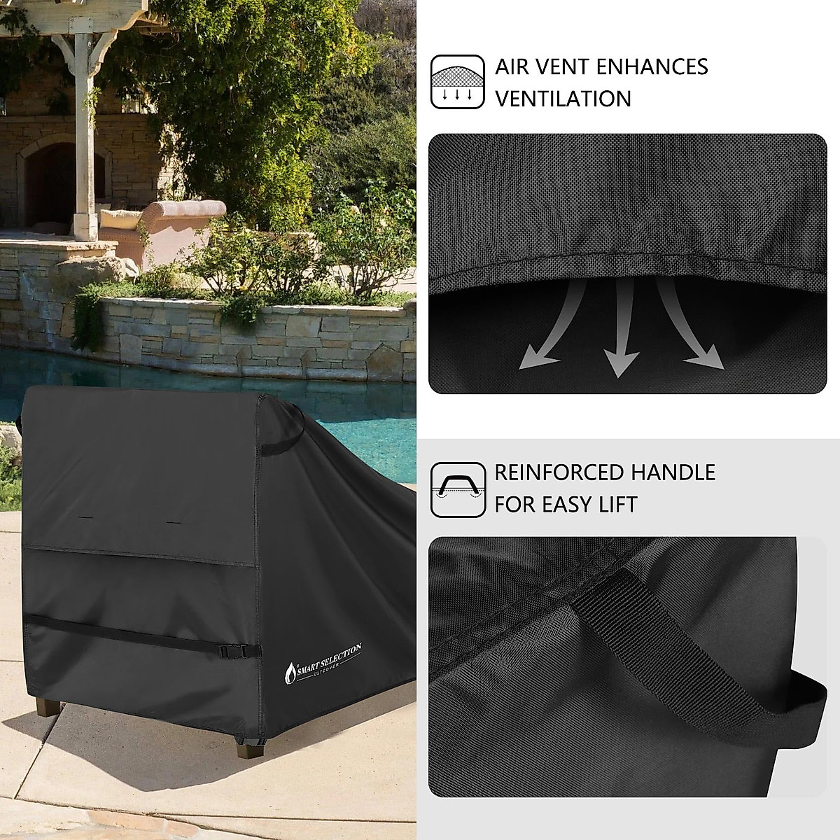 ULTCOVER Smart Selection Chaise Lounge Cover 2 Pack Waterproof & UV Protectionfor Outdoor Pool Lounge Chair up to 66L x 24W inches