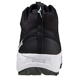 Mizuno Men's Ambition 2 All Surface Mid Turf Shoe, Black-White, 10.5