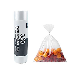 350 Count- X-Large Heavy Duty Plastic Produce Bag On A Roll, 13.8"x17.7", BPA-Free, Clear, Food Grade, Fruits, Vegetables, Bread & More