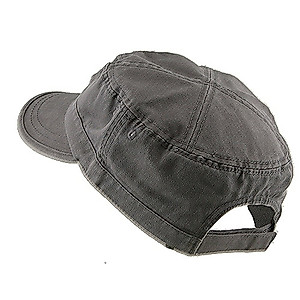 Wholesale Enzyme Washed Cotton Army Cadet Castro Hats (Grey) - 20770 One Size