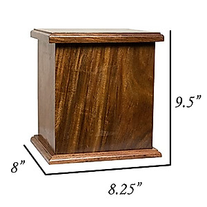 American Flag and Eagle Cremation Urn, Wood Funeral Urns with Engraving