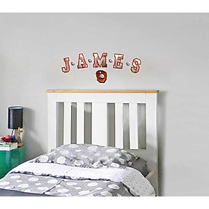 Baseball Letters Alphabet Wall Stickers Peel and Stick ABC Children Kids Child Decals Bedroom Nursery Playroom