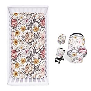 Floral Crib Sheet Car Seat Cover
