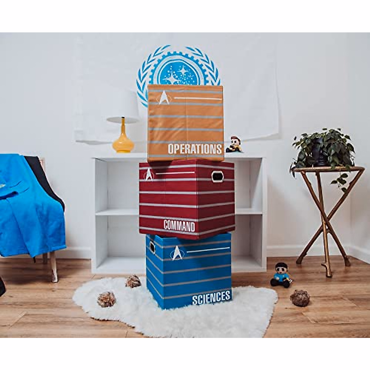 Star Trek: The Next Generation 13-Inch Fabric Storage Bin Cube Organizers, Set of 3