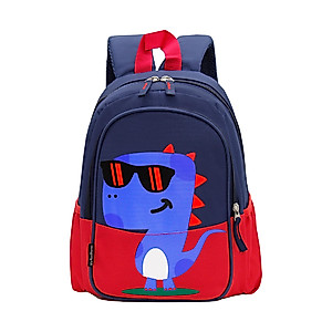 CHERUBIC Kids Toddler Little Backpack Cute Cool Dinosaur Waterpoof Scool Bookbag Backpack For Boys Girls(Red)