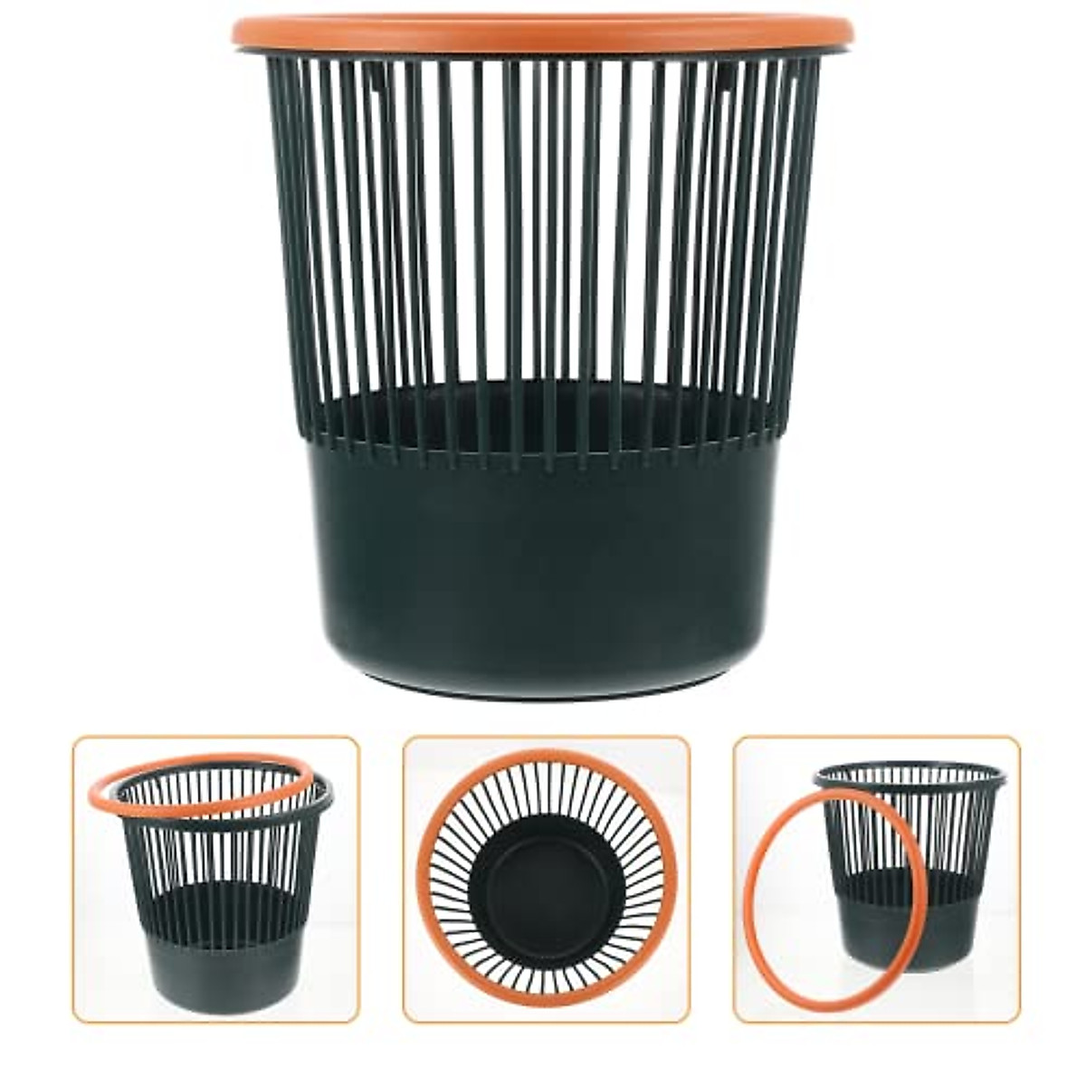 Zerodeko Trash Bin Trash Bin Trash Can Wastebasket with Pressing Ring Modern Rubbish Bin Arbage Bucket Large Capacity Waste Paper Container for Home Office Bathroom Green Trash Cans Trash Cans