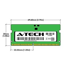 A-Tech 8GB DDR5 4800MHz PC5-38400 CL40 SODIMM 1.1V Non-ECC Unbuffered SO-DIMM 262-Pin Laptop RAM Memory Upgrade Module