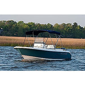 SBU Light Grey Aluminum 3-Bow Bimini Top Compatible for Regal 1900 FASTRAC BR for Model Years 2006-2009