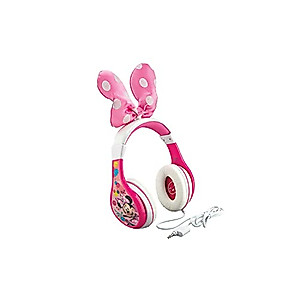 Minnie Mouse Kids Headphones for Kids Adjustable Stereo Tangle-Free 3.5Mm Jack Wired Cord Over Ear Headset for Children Parental Volume Control Safe for School Home & Travel Packaging