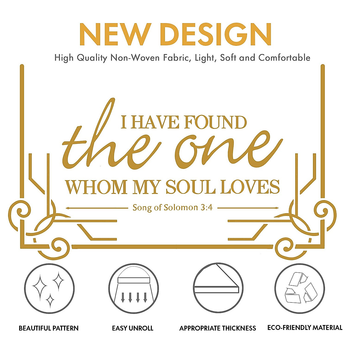 HEALON Wedding Aisle Runner White Aisle Runner Rug with Pull String for Wedding Ceremony and Party 50 x 3 ft Golden