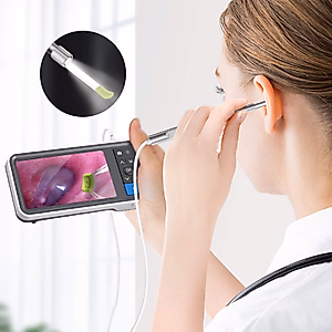 Digital Otoscope with 4.5 Inches Screen, Anykit 3.9mm Ear Camera with 6 LED Lights, 32GB Card, Ear Wax Removal Tool, Specula and 2500 mAh Rechargeable Battery, Supports Photo Snap and Video Recording