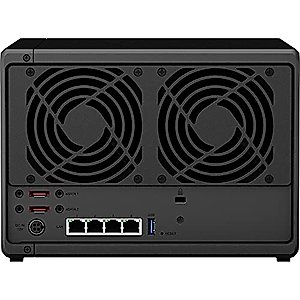 Synology DiskStation DS1520+ NAS Server with Celeron 2.0GHz CPU, 8GB Memory, 90TB HDD Storage, 1TB M.2 NVMe SSD, 4 x 1GbE LAN Ports, DSM Operating System