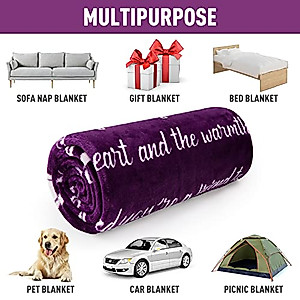 Jekeno I Love You Mom Gift Blanket, Double Sided Printed Throw Birthday Gifts for Women Unique Mom Gifts from Daughter or Son for Birthday, Mothers Day, Christmas, Warm Soft 50"x60" (Purple)
