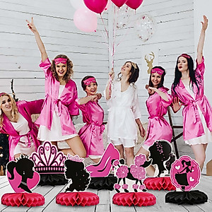 SUNKIM Pink Girls Party Decorations Pink Girls Honeycomb Centerpiece Princess Hot Pink Birthday Party Decorations Pink Girls Birthday Decorations for Pink Girl Bridal Princess