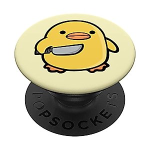 Evil Duck Knife Yellow Rubber Duck PopSockets Swappable PopGrip