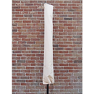 UK-Gardens Waterproof Umbrella Cover and Rotary Washing Line Cover for 3 Meter or 2.7 Meter Parasols - Water Proof Garden Furniture Cover (Beige)