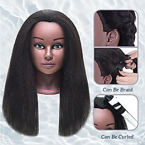 Mannequin Head with Hair 28“ Manikin Head Hairdresser Training Head Cosmetology Doll Head for Styling Braiding Practice with Clamp Stand (Blonde-5)