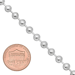 5mm Solid .925 Sterling Silver Military Ball Chain Bracelet, 8 inches