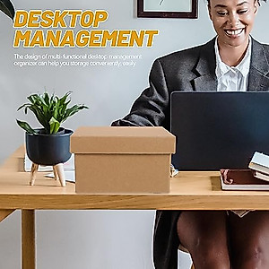 Homoyoyo Box Paper Organizer Handled Storage Container Desk Storage Organizer Desktop Organizing Holder Book Organizer Desktop Storage Organizer Makeup Stand Thick Section Z8