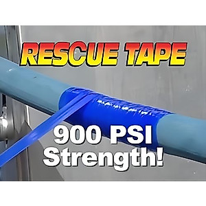 Rescue Tape, Self-Fusing Silicone Tape, Emergency Plumbing Pipe & Radiator Hose Repair, Electrical Insulation, Military Std, 1" x12', Blue