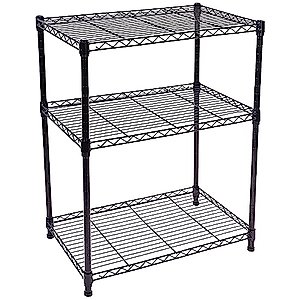 Elevon 3-Shelf Adjustable, Heavy Duty Storage Shelving Unit (350 lbs Loading Capacity per Shelf), Steel Organizer Wire Rack, Black (23.2" L x 13.4" W x 30.3" H)