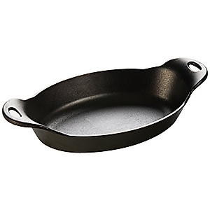 Lodge HOSD Heat Enhanced and Seasoned Cast Iron, 36-Ounce Oval Serving Dish, 36 ounce, Black