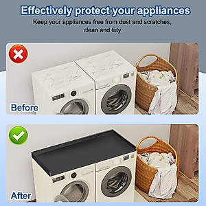 Washer Dryer Countertop, Laundry Countertop, Laundry Countertop Over Washer and Dryer, 27.5" Depth x 54" Width with Edge Rails for Laundry Room Storage and Organization -Black