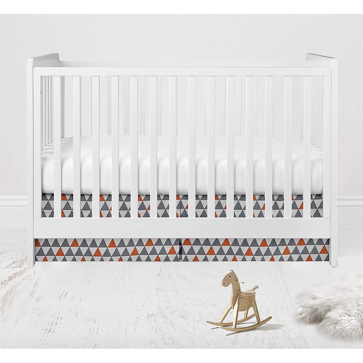 Crib or Toddler Bed Skirt or Dust Ruffle 100% Cotton Percale, Botanical, Purple/Lilac/Green/Plum