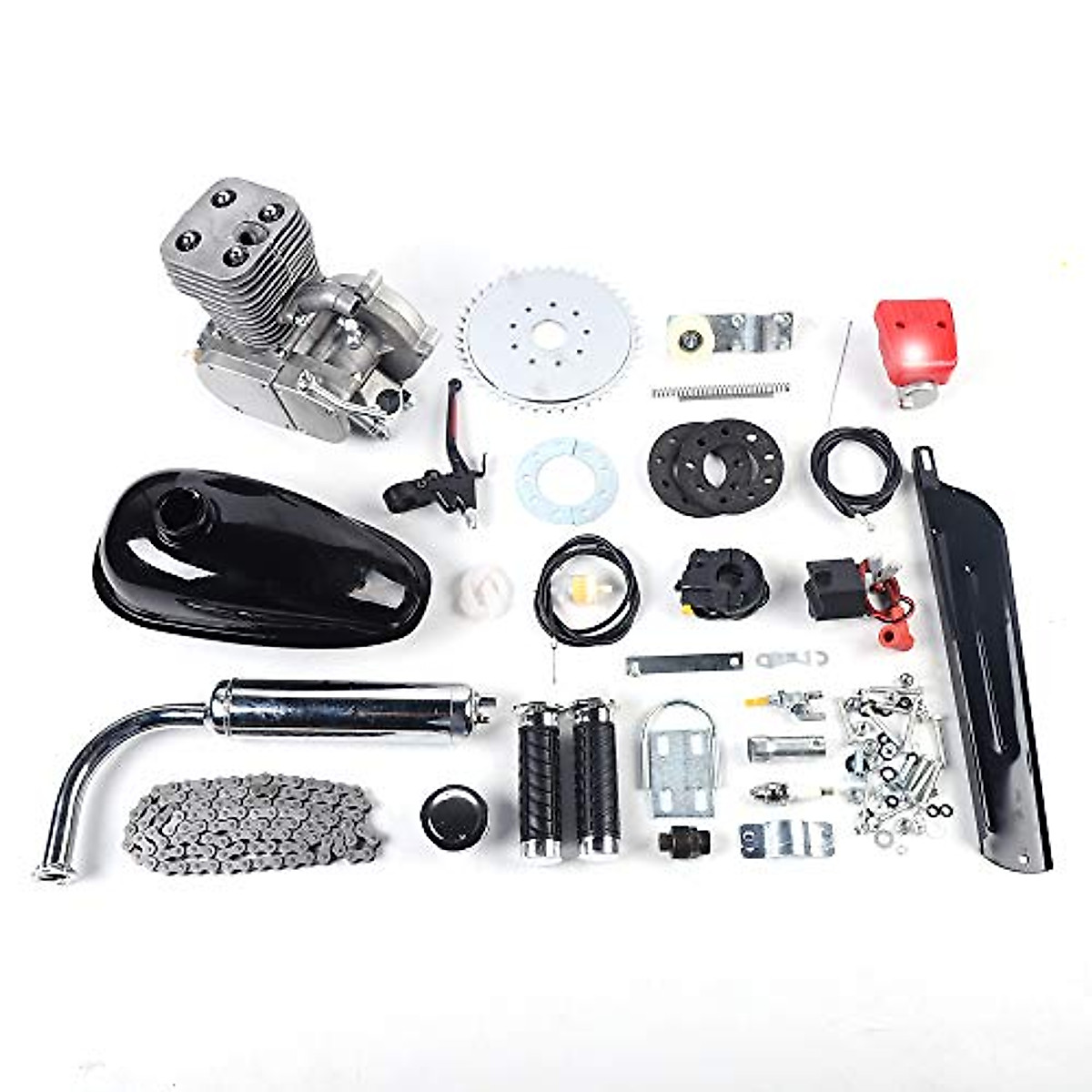 100cc Bicycle Engine Kit 2 Stroke Bike Engine Kit Motorized Bike Kit Bikes Bicycle Motor Kit (44 Tooth Sprocket)