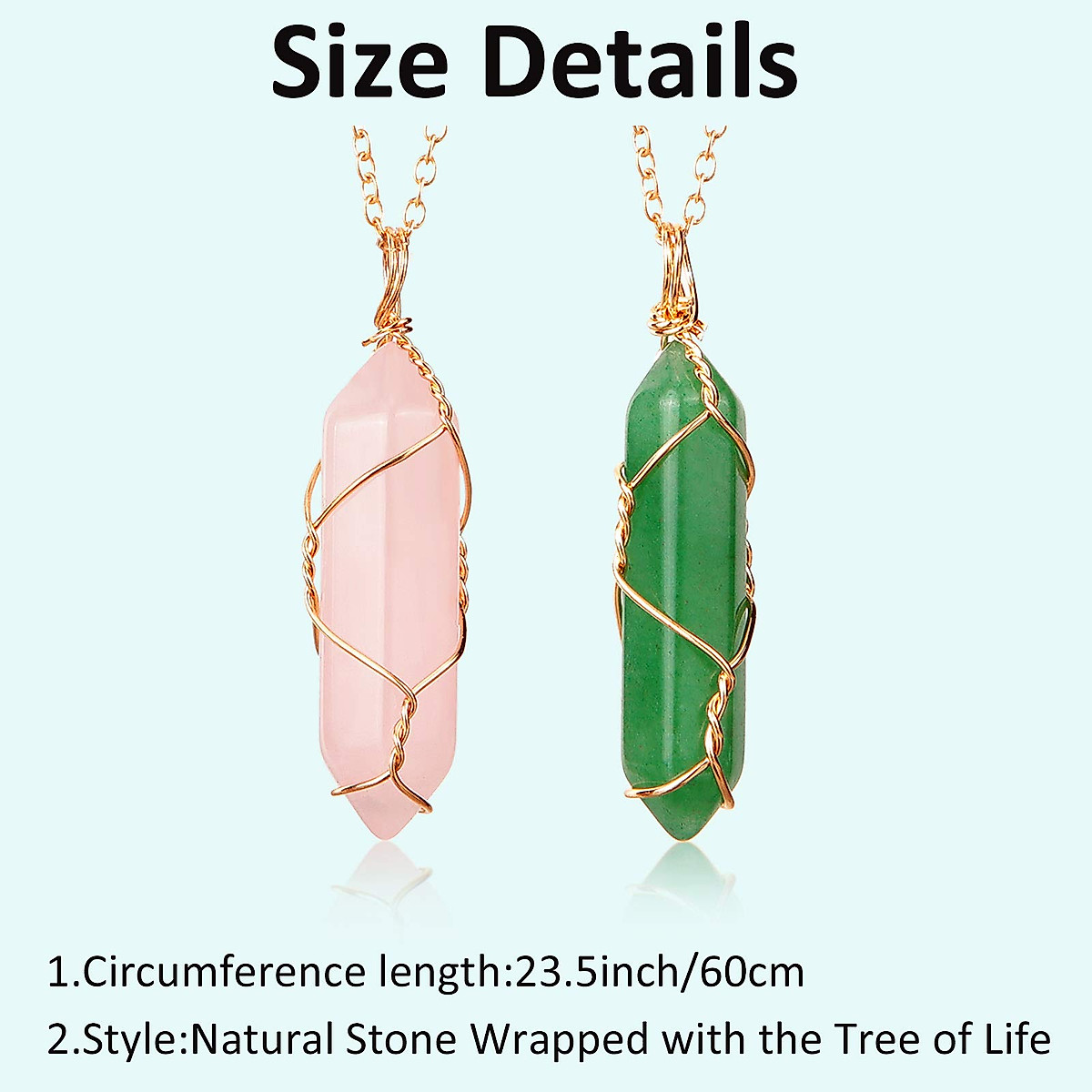 10 Pieces Hexagonal Crystal Pendant Necklace, Natural Quartz Stone Pendant Necklace, Healing Crystal Full Wire Wrap Gemstone Necklace for Women Girls (Charming Colors,Classic)