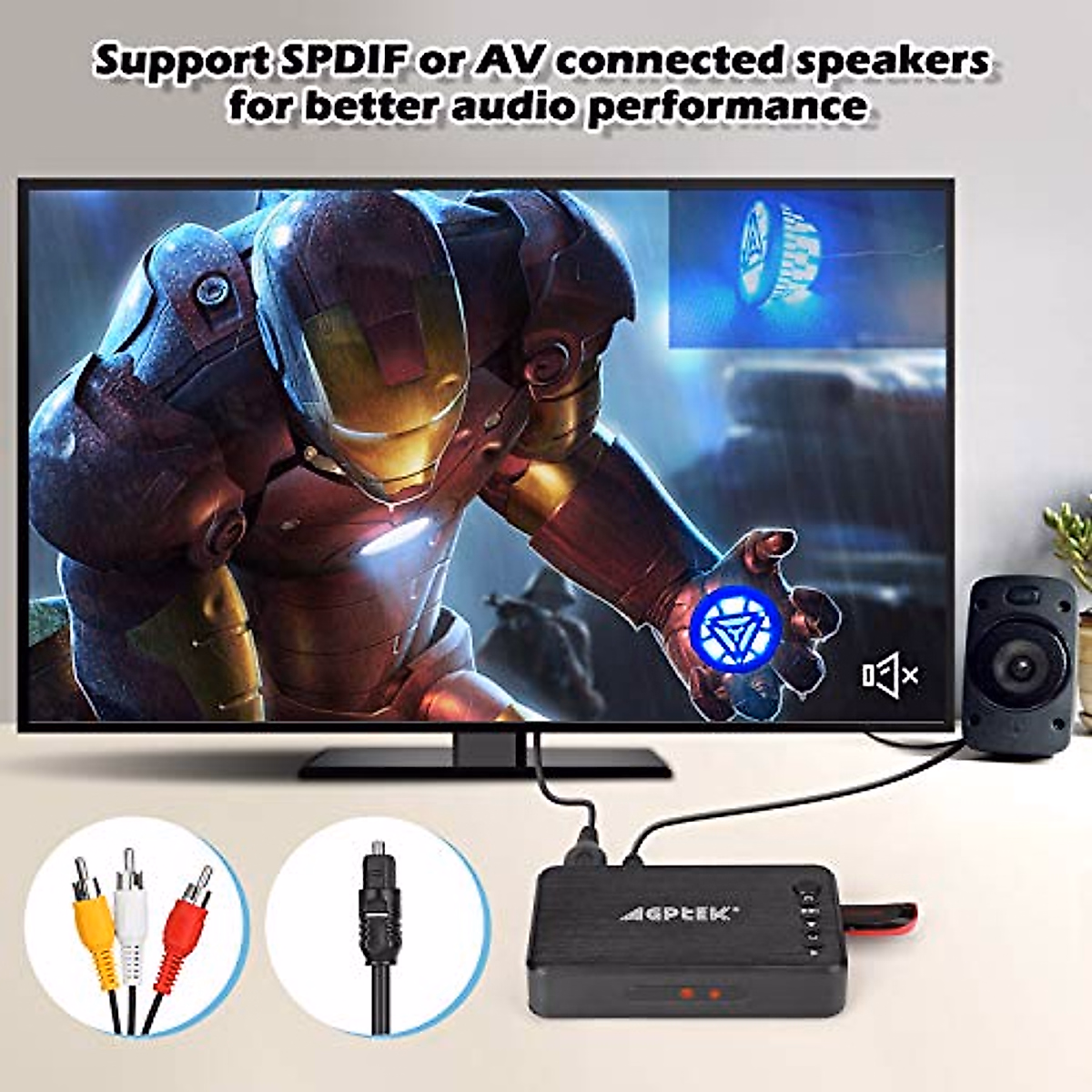 AGPTEK 1080P Media Player Read USB Drive/SD Card with HD HDMI/AV/VGA Output for RMVB/MKV/JPEG etc with Remote Control