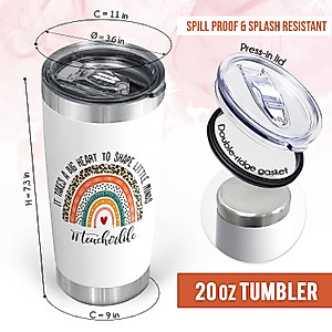 OASSIE Teacher Appreciation Gifts For Women - 20 Oz Stainless Steel Insulated Coffee Tumbler With Lid - Teachers Day Graduation Back To School Thank You Birthday Gifts For Women Teacher Coworkers